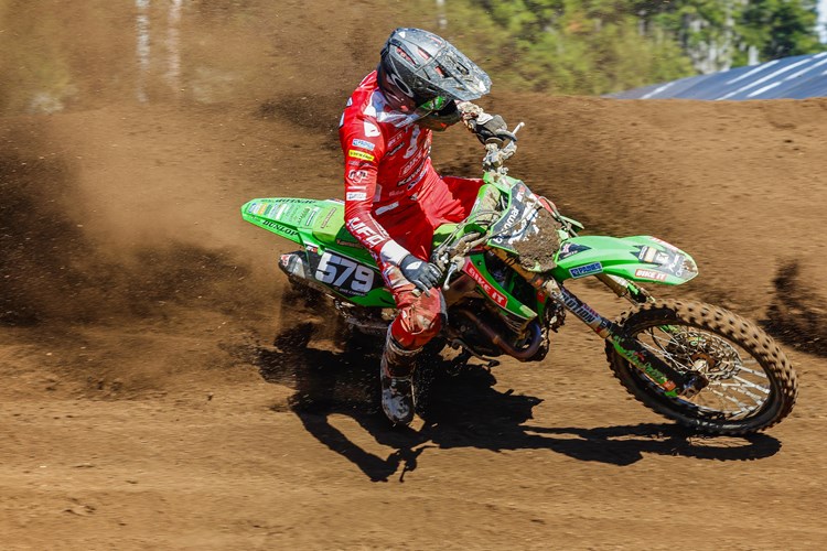 Kawasaki Racing Team rider Jack Chambers opened the 2024 FIM World MX2 ...